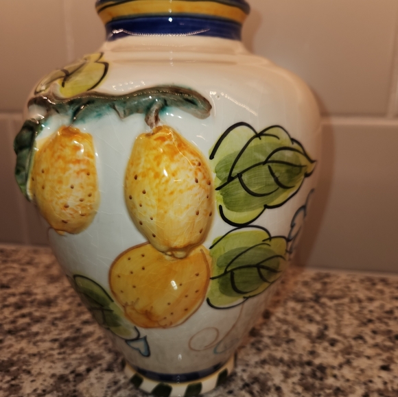 Pacific Rim | Accents | Pacific Rim Italian Lemon Vase Embossed Fruit ...